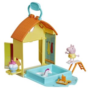 peppa pig peppa’s adventures peppa’s swimming pool playset preschool toy, includes 1 figure and 4 accessories, ages 3 and up