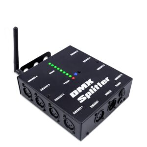 pknight 8-way isolated dmx splitter with 2.4g wireless receiver function