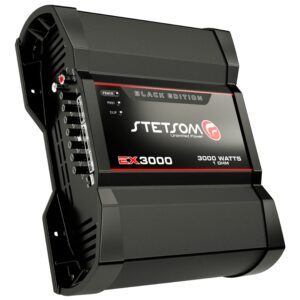 stetsom ex 3000 black edition 1 ohm mono car amplifier, 3000.1 3k watts rms, 1Ω stable car audio, full range hd sound quality, crossover & bass boost, car stereo speaker md, smart coolers