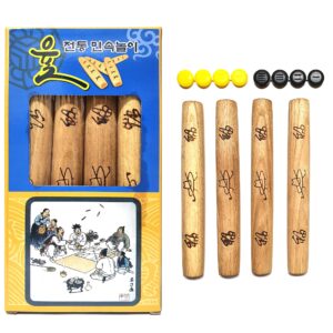 lenith yutnori korean board games 윷놀이 yunnori floor games for family, adults, party, strategy wood stick games (normal)