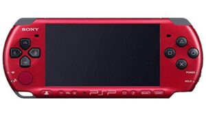 psp slim and lite 3000 series handheld gaming console with 8gb memory card (renewed) (red/black)