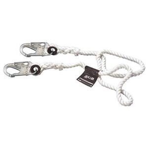 positioning lanyard, 20 ft, 310 lb. weight capacity, white