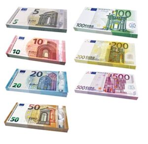 scratch cash bundle money to play (size reduced to 75% compared to the real ones) 175 banknotes - 7 stacks of euro 25 x € 5, 10, 20, 50, 100, 200 and 500