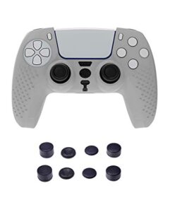 silicone cover skin case accessories for sony ps5 controller with pro thumb grips caps set transparent