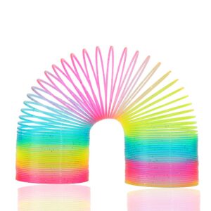 magic giant rainbow coil toy - jumbo classic multicolor coil spring toy for boys and girls birthday christmas party(4.2 x 4.2 inch)