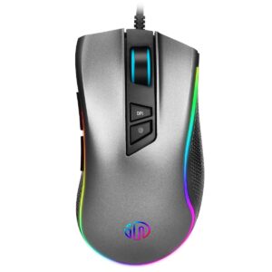 opticase rgb light ergonomic gaming mouse wired for pc mac laptop computer usb, cool led optical gamer mice, in001