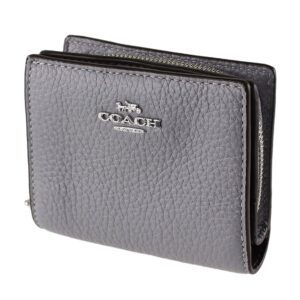 coach pebble leather snap wallet style no. c2862 granite