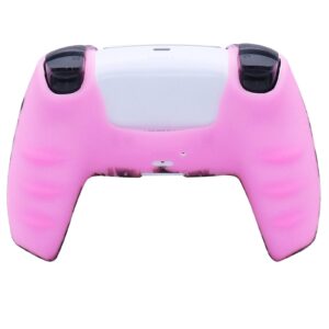 pink controller skins ralan,silicone controller cover skin protector compatible ps5 controller (pink pro thumb grip x 8)