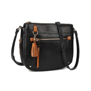 crossbody bags for women small pu leather over the shoulder purses and flap cross body handbags with multi pockets