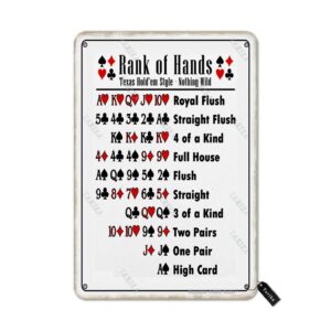 poker rank of hands vintage look 20x30 cm iron decoration art sign for home kitchen bathroom farm garden garage inspirational quotes wall decor