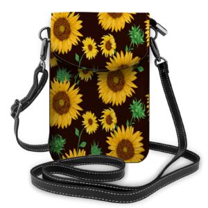 beabes sunflowers crossbody cell phone purse floral flower vintage leaf art botanical summer vintagewallet handbag