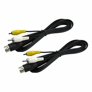 wgl new 6ft rca tv av audio video cord cable for sega genesis & sega master system