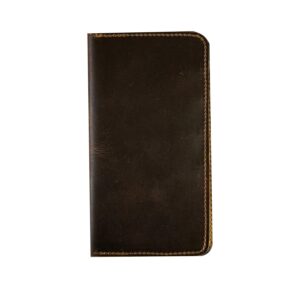 leather checkbook wallet (dark walnut)