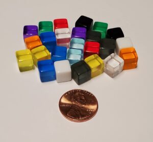 quempire gaming 25x very small 8mm counting markers multicolor cubes blank dice for tabletop gaming and education