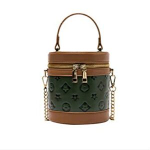 women fashion print chain shoulder bag cylindrical bucket bag coin purse