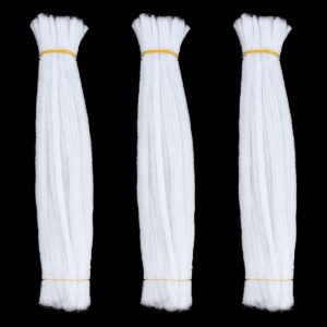 hao sheng yi pipe cleaners 300 pcs craft chenille stems for diy art creative crafts decorations(white)