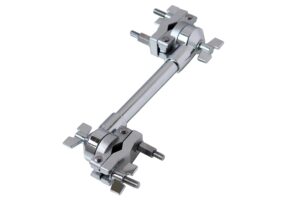 dual drum clamp with 360° rotation - v-to-v ratcheting clamp - mounting bracket with quick-release double clamp - extended 8.5” length - by drumtop