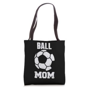 ball mom funny soccer mom tote bag