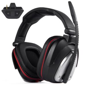 huhd wireless gaming headset for xbox one, xbox series x/s,wireless gaming headphones xbox one s/x deep with noise-cancelling microphone, bass and rotating metal ear cups