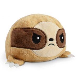 teeturtle - the original reversible sloth plushie - brown - cute sensory fidget stuffed animals that show your mood 3.5 inch