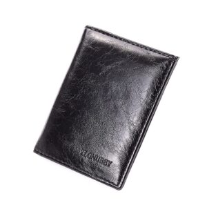 zlonubey wallets for mens rfid protection leather slim small womens wallet business card holders (black)