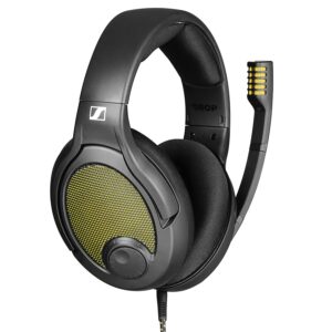 drop + sennheiser pc38x gaming headset — noise-cancelling microphone with over-ear open-back design, velour earpads, compatible with pc, gaming consoles, and mobile devices, black (renewed)