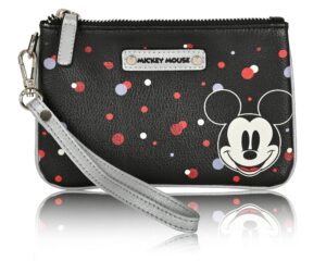 disney minnie mouse premium wrist wallet - mickey & minnie mouse classic wrist wallet (black mickey)