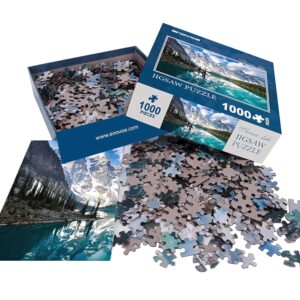 enovoe puzzles for adults 1000 pieces - featuring moraine lake alberta - challenging and educational masterpieces puzzle for kids - large, 27x 20 inches - jigsaw puzzles 1000 pieces for adults