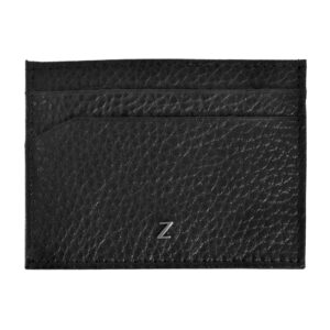 zinda genuine leathers card holder rfid protection slim wallet unisex (black)