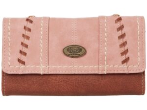 b.o.c. oakley accordion wallet dusty pink/saddle one size