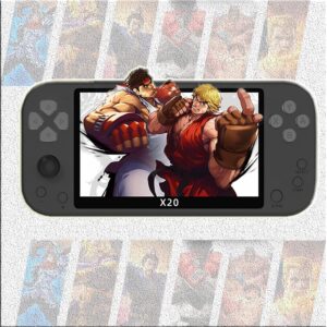 joseky x20 handheld game console - support external handles and built-in 1000+ classic games, two-player mode tv hd output 5.1-inch large-screen multi-function game console (black)