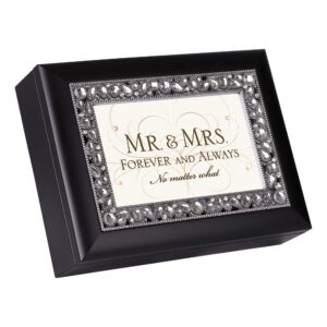 cottage garden mr. and mrs. forever and always classic black jeweled music box plays wonderful world