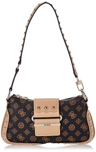 guess women's greta small shoulder bag handbag - mocha