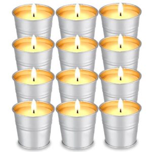 citronella candles outdoor 12 pack - 160 hours burn 100% natural soy wax candles set for home garden patio camping picnic, scented candles gifts women wedding birthday christmas housewarming gift