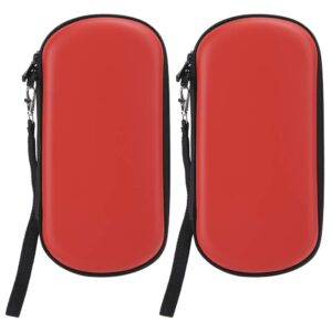 heayzoki 2pcs carrying case for psv1000 2000 console, portable storage bag protective eva hard carry case for psp1000 2000 3000 and accessories(red)