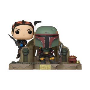 funko pop! star wars moment: the mandalorian - boba fett and fennec on throne