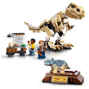 lego jurassic world t. rex dinosaur fossil exhibition 76940 building kit; cool toy playset for kids; new 2021 (198 pieces)