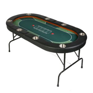 vilobos poker table foldable, 8 players texas holdem poker table, casino folding table for blackjack board game -green