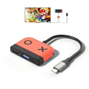 switch dock for nintendo switch,portable dock with hdmi tv usb 3.0 port and usb c charging,compatible with nintendo switch steam deck macbook pro/air samsung and more