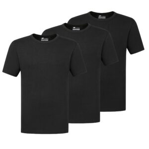 new balance men standard cotton performance crew neck tee, black/black/black, large