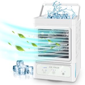 personal air cooler,auto oscillation,portable air conditioner fan with 3 wind speeds,2 refrigeration,ice cooler fan for indoor outdoor