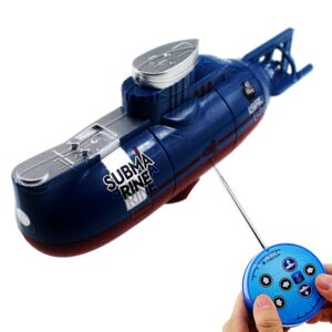 tipmant rc submarine toy remote control boat ship electric dive for fish tank water tub kids birthday gift (blue)