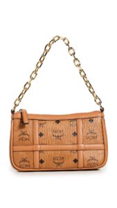 mcm women's delmy visetos shoulder mini bag, cognac, brown, tan, print, one size