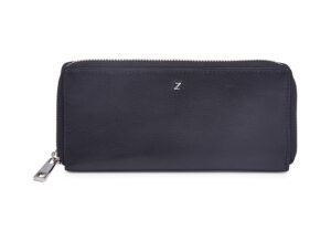 zinda genuine leathers women’s wallet zip around long purse rfid protection (black)