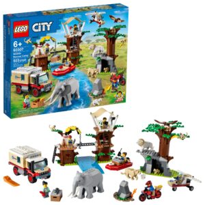 lego city wildlife rescue camp 60307 building kit; animal playset; top toy for kids aged 6 and up; new 2021 (503 pieces)