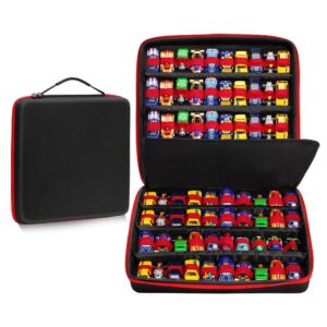 qiteyz toy organizer carrying case compatible with hot wheels cars,matchbox cars,portable carrying box compatible with 80 toy cars.(case only)