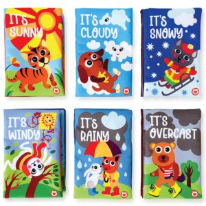 cloth books for babies weather themed- soft baby books features characters about weather - soft baby toys for learning and brain development