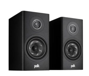 polk audio reserve r200 large bookshelf speaker for dynamic, detailed home theater audio, 1" pinnacle ring tweeter & 6.5" turbine cone woofer, dolby atmos & imax enhanced, wall mountable, black