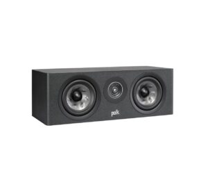 polk audio reserve series r300 compact center channel loudspeaker for dynamic, detailed audio, 1" pinnacle ring tweeter & dual 5.25" turbine cone woofers, hi-res certified, wall mountable, black