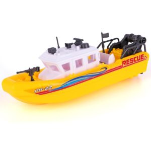 artcreativity aquatic rescue vessel, battery-operated toy ship for kids, floats in water, floating bathtub and pool toy for boys and girls, great birthday gift for children